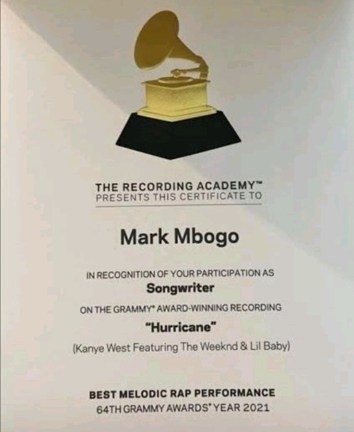 Kenyan Rapper Kaycyy Pluto Finally Gets His Grammy Certificate | Boombuzz