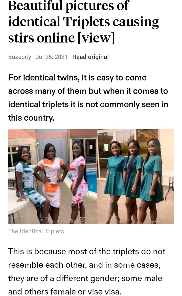 Identical Triplets